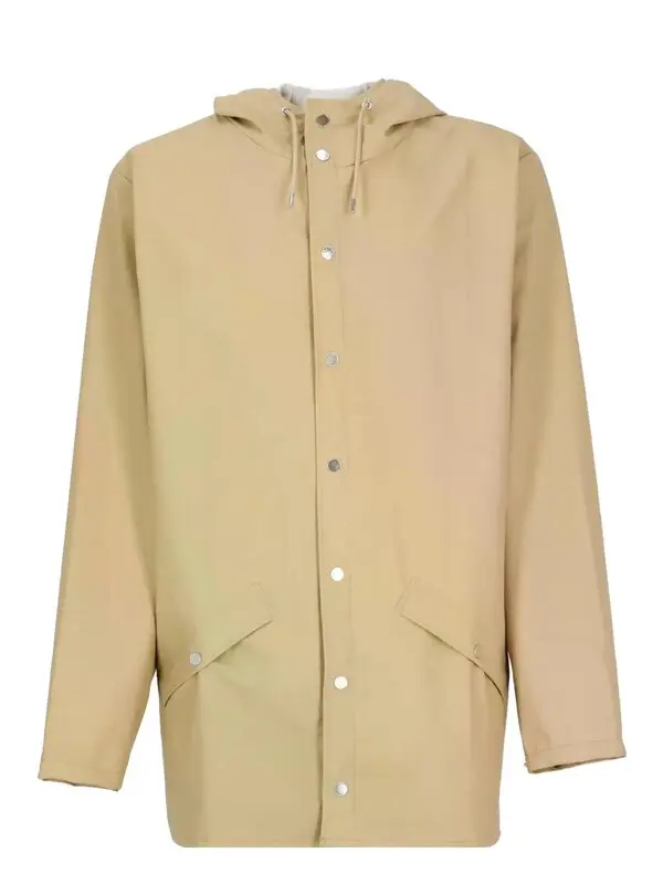 Rains Button-down Hooded Raincoat - Neutrals