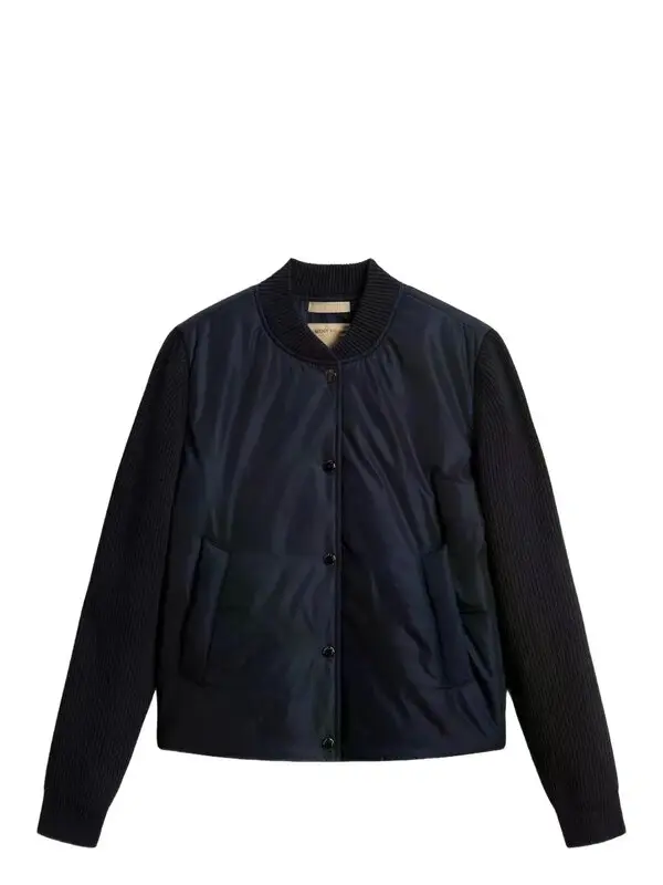 Woolrich Quilted Knit-sleeve Bomber Jacket - Blue