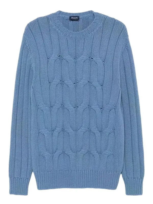 DRUMOHR Cable-knit Crew-neck Sweater - Blue