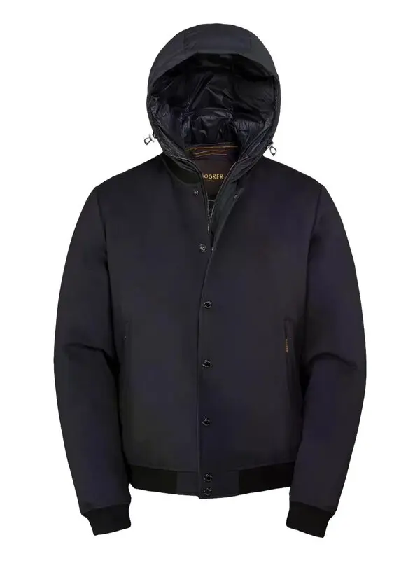MOORER Hooded Bomber Jacket - Blue