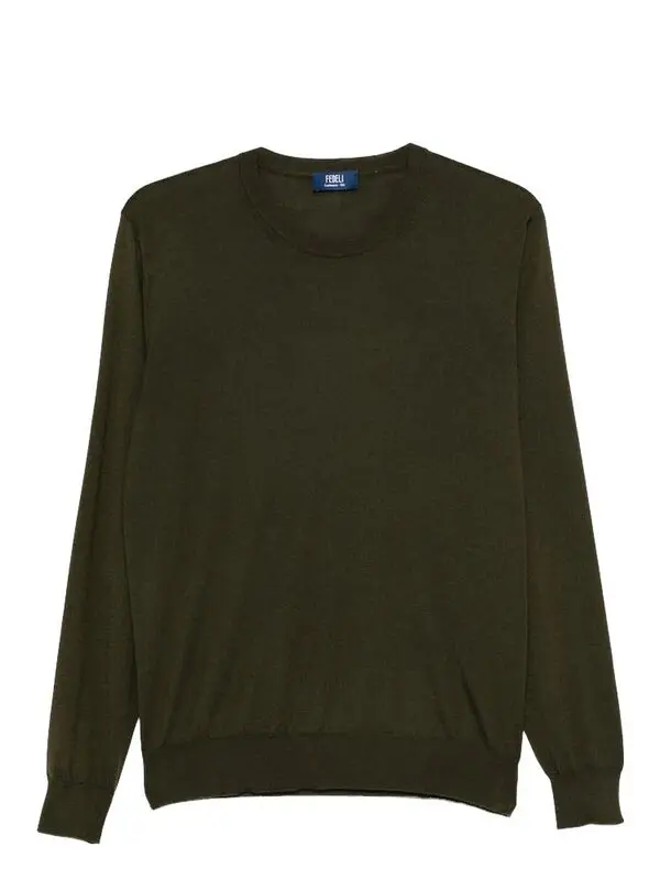 Fedeli Long Sleeve Cashmere-silk Pullover - Green