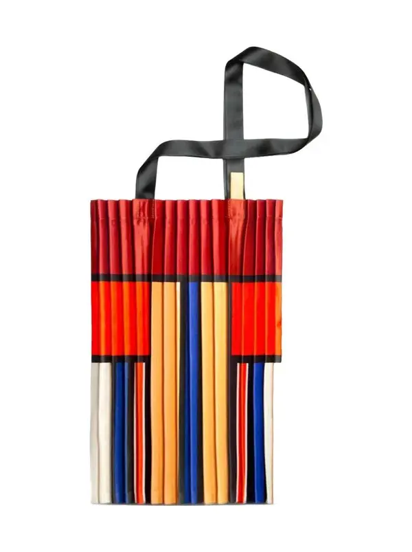 MULTITUDES BAGS Pleated Geometric Tote Bag - Orange