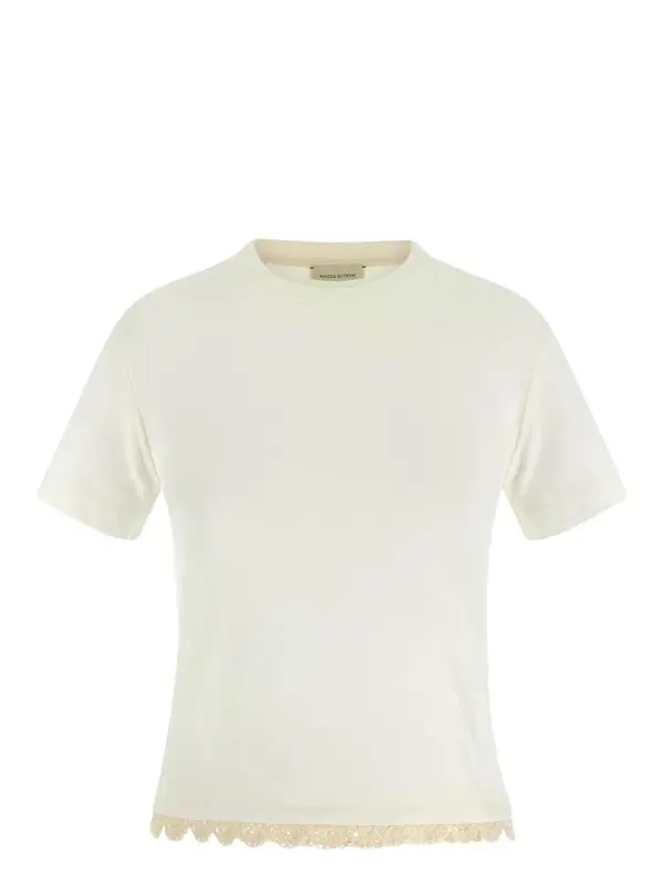 Magda Butrym Crochet-hem Crew-neck T-shirt - White