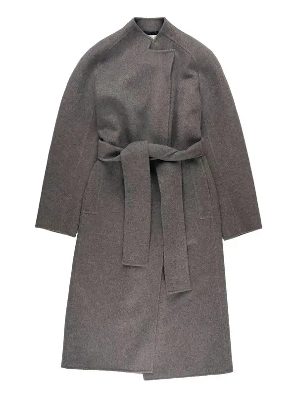 Khaite Belted Single-breasted Wool Coat - Grey