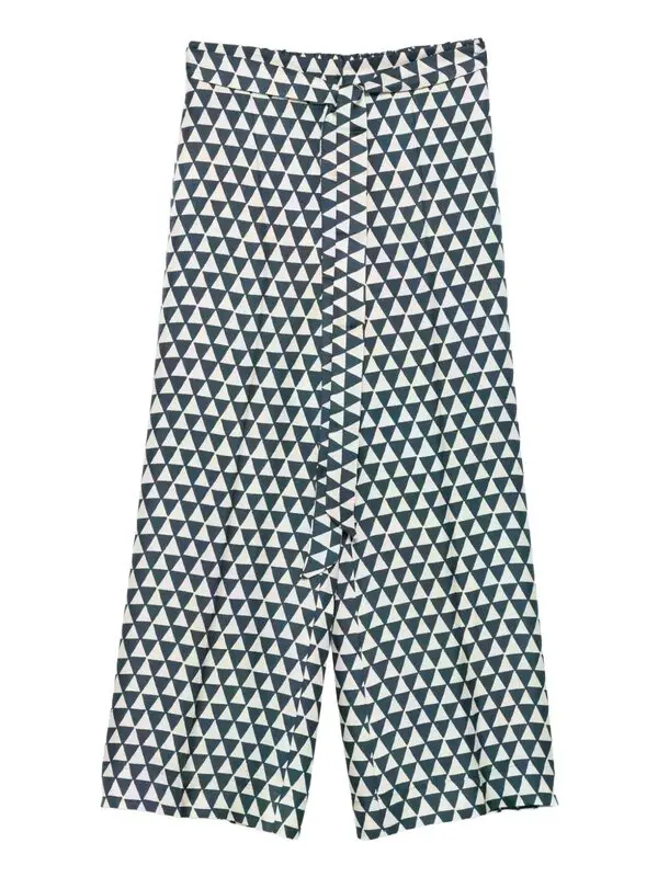 Max Mara Triangle-pattern Silk Trousers - Neutrals