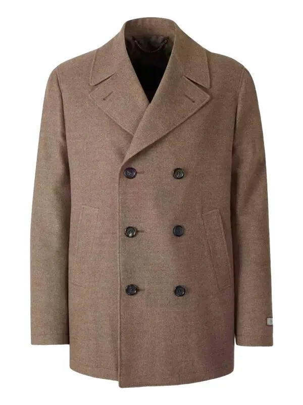 Canali Double-breasted Coat - Brown