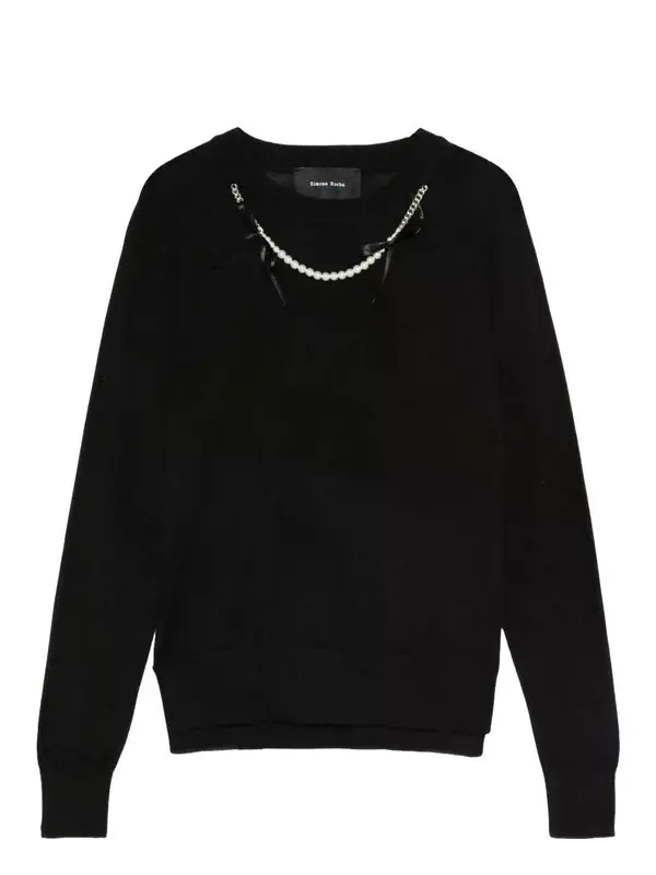 Simone Rocha Pearl-embellished Sweater - Black