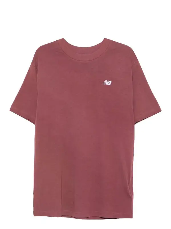 NEW BALANCE Embroidered-logo Cotton T-shirt - Red