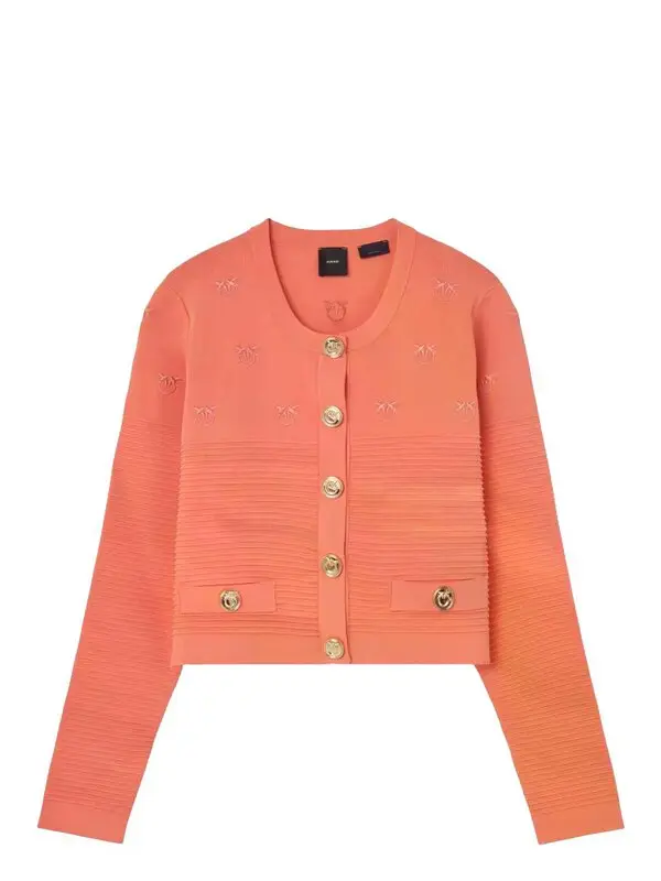 Pinko Ribbed Jacket With Embroidered Detail - Pink