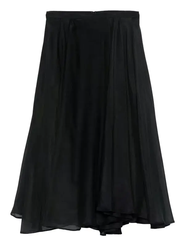 Rochas A-line Midi Skirt - Black