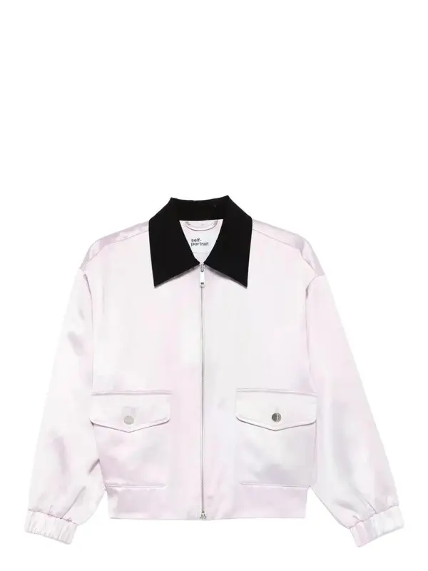 SELF-PORTRAIT Contrast-collar Jacket - Purple