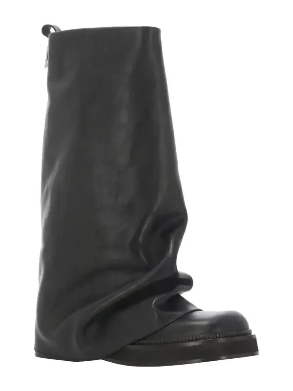 Attico Leather Knee-high Boots - Black