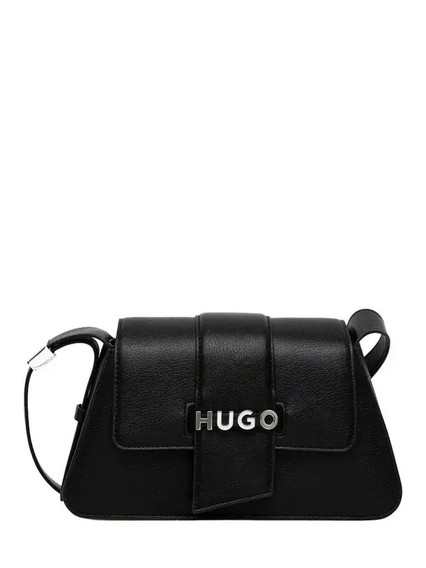 Hugo Flap-detail Shoulder Bag - Black