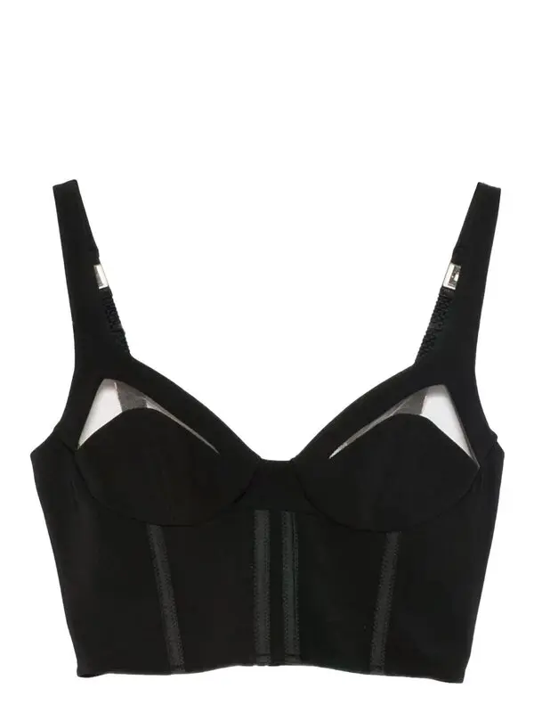 Elisabetta Franchi Cut-out Sleeveless Top - Black