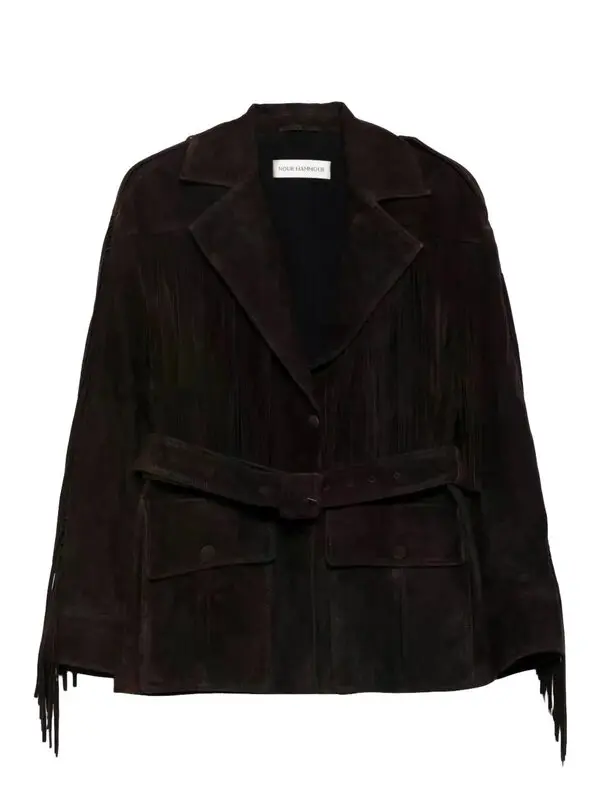 Nour Hammour Cassidy Suede Jacket - Brown