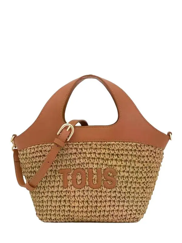TOUS Leather-trimmed Raffia Tote Bag - Brown