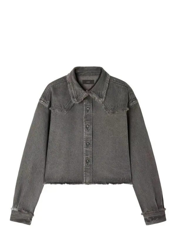 Alanui Frayed-hem Denim Shirt - Grey
