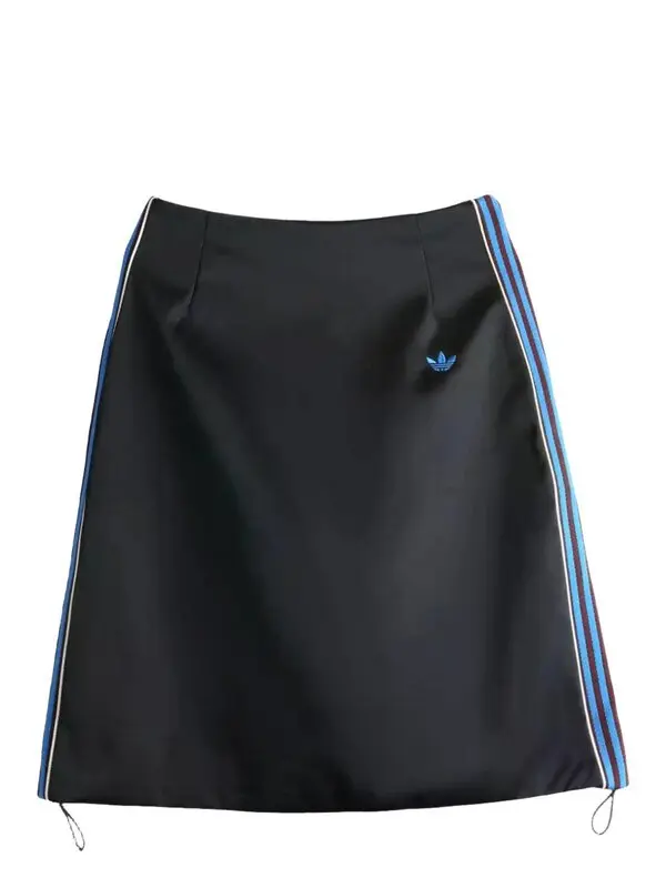 Adidas Satin Stripe-detail Skirt - Black