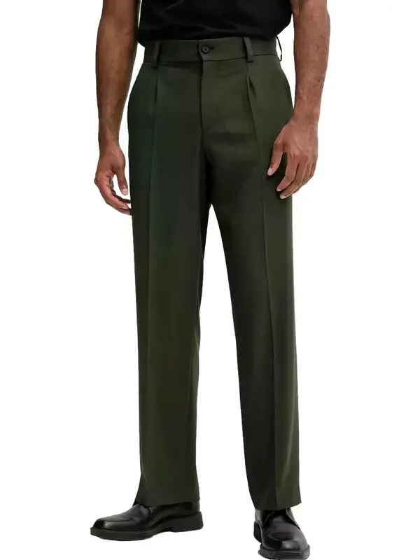 Hugo Pleated-front Trousers - Green