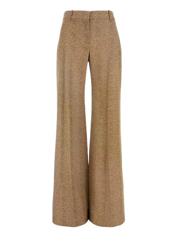 Ermanno Scervino Herringbone Pleated Trousers - Brown