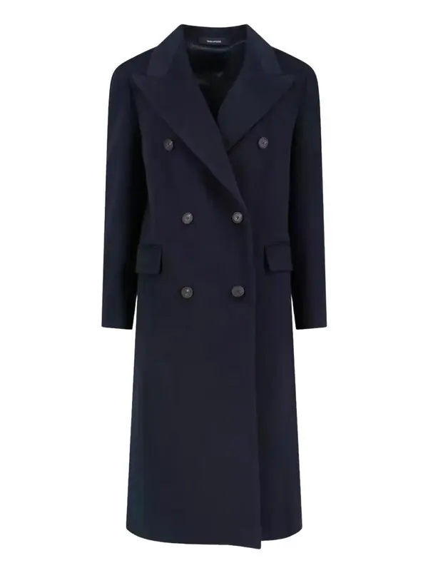 Tagliatore Double-breasted Belted Coat - Blue