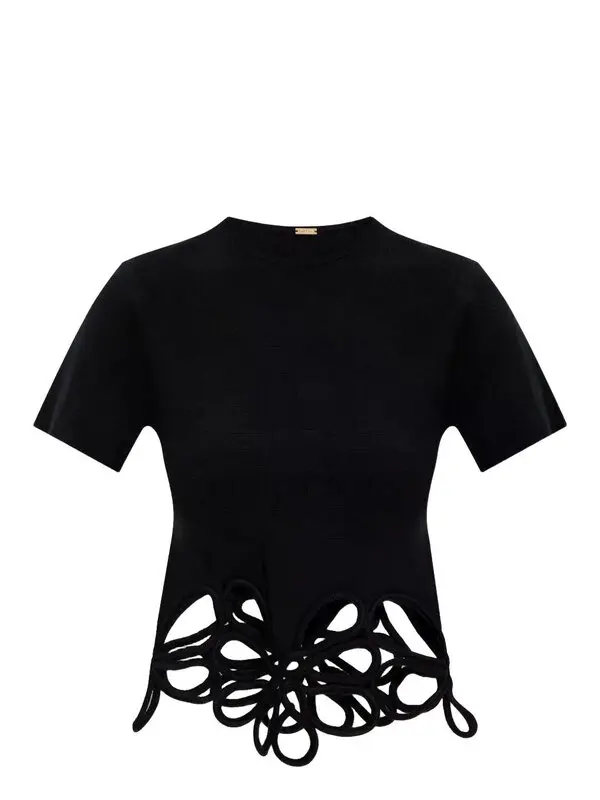 Cult Gaia Flower Cut-out T-shirt - Black