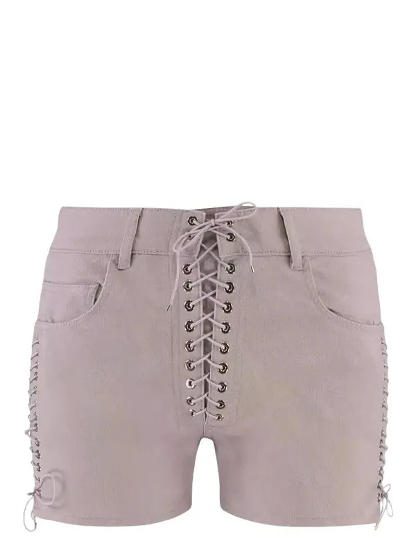 LUDOVIC DE SAINT SERNIN Lace-up Cotton Shorts - Pink