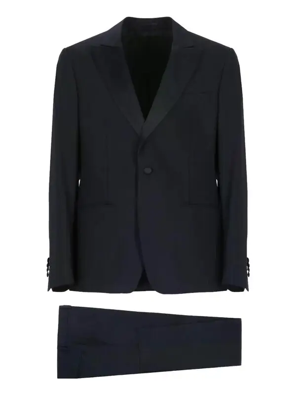 LARDINI Peak-lapel Single-breasted Suit - Blue