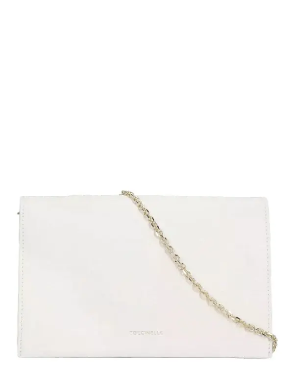 COCCINELLE Pebbled Leather Crossbody Bag - White