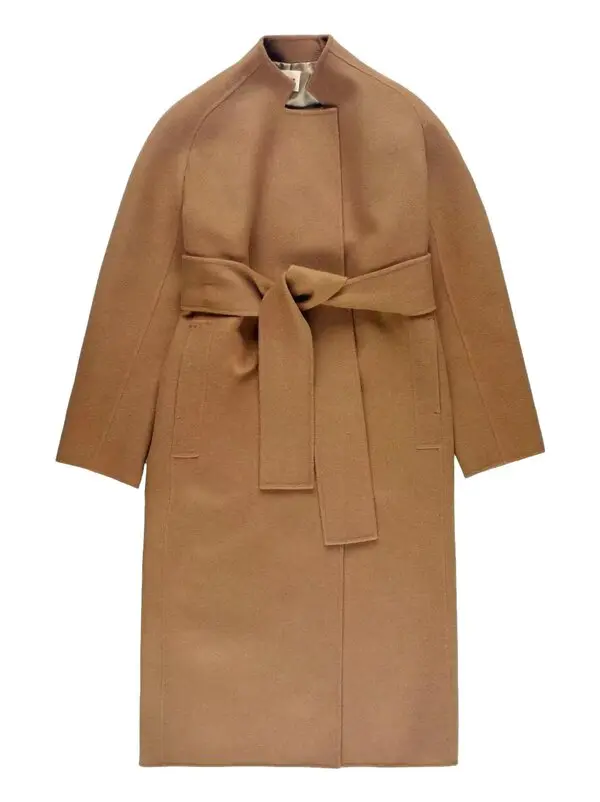 Khaite Belted Single-breasted Wrap Coat - Brown