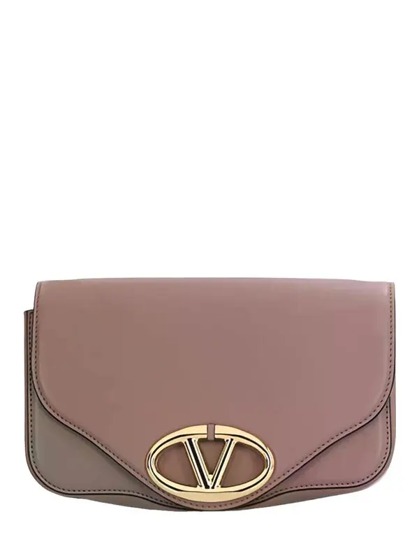 Valentino Garavani Vlogo Signature Curved Shoulder Bag - Brown