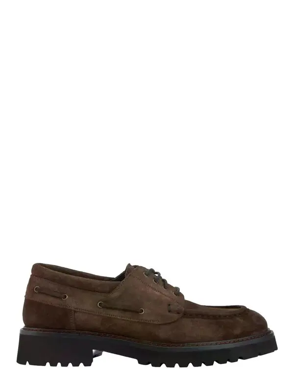 CALCE Lace-up Suede Derby Shoes - Brown