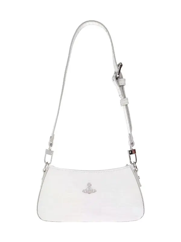 VIVIENNE WESTWOOD Tasha Crocodile-effect Shoulder Bag - White