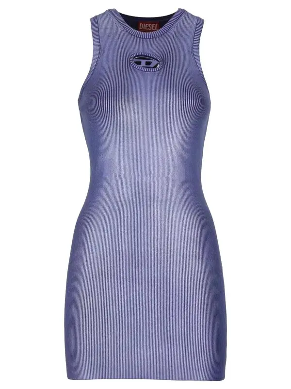 Diesel Cut-out Ribbed Mini Dress - Purple