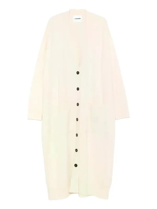JIL SANDER Button-front Wool Coat - Neutrals