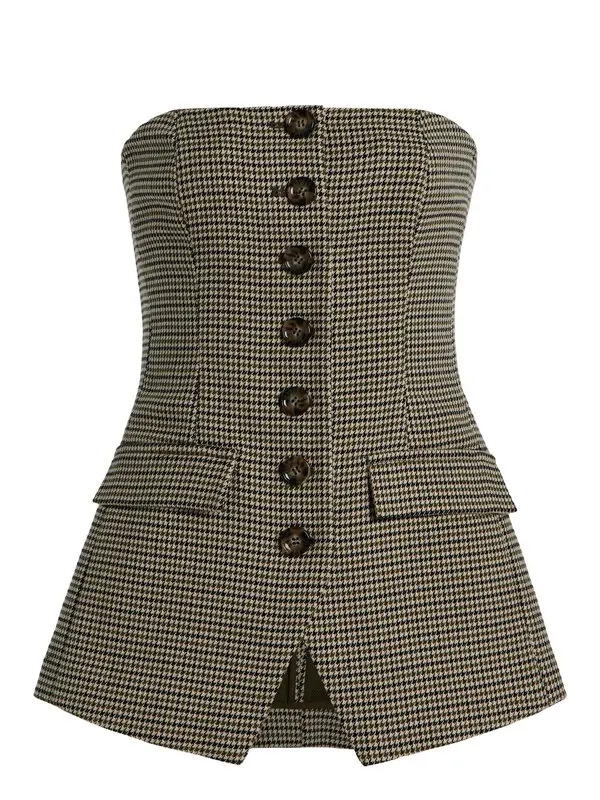 FAVORITE DAUGHTER Houndstooth Bustier - Print