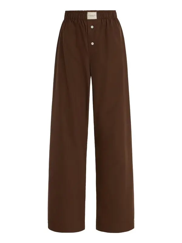 Comme Si La Boxer Alta Cotton-poplin Pants - Brown