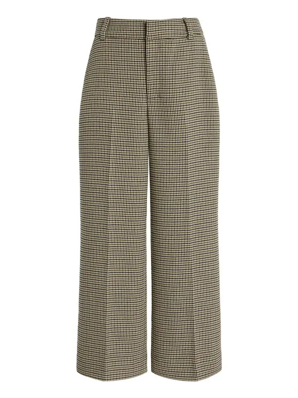 FAVORITE DAUGHTER Fiona Cropped Houndstooth Trousers - Plaid
