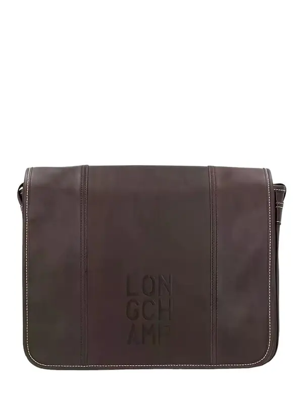 Longchamp Embossed-logo Leather Crossbody Bag - Brown