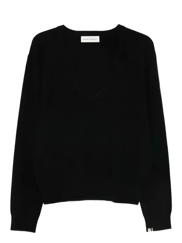 EXTREME CASHMERE X Scoop-neck Cashmere Sweater - Black