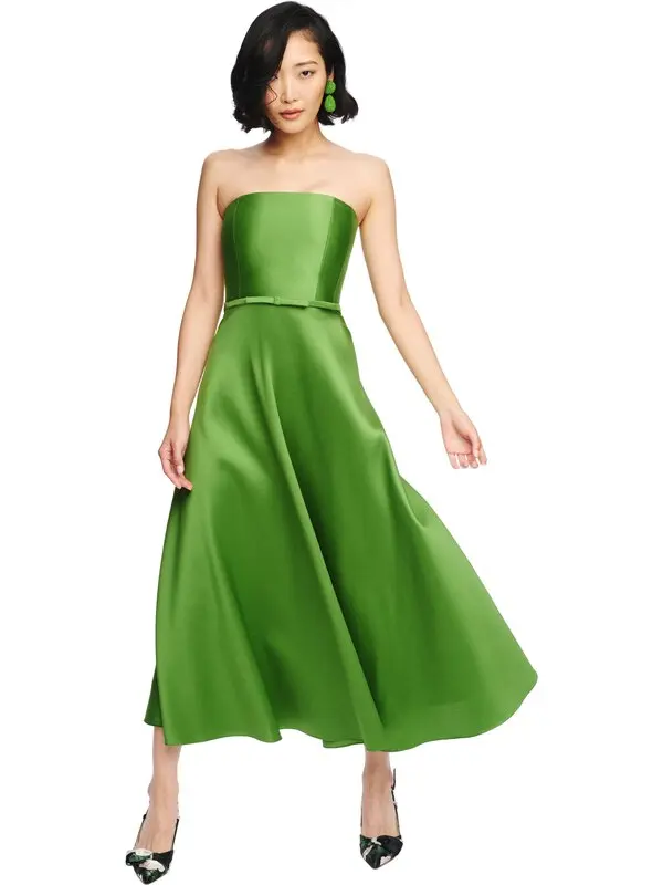 Sachin & Babi Darian Strapless Tea-length Dress - Green Garnet
