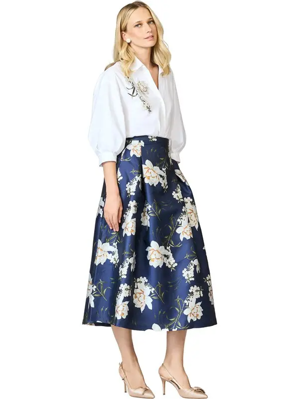 Sachin & Babi Tippy Floral Printed Skirt - Navy Narcissus