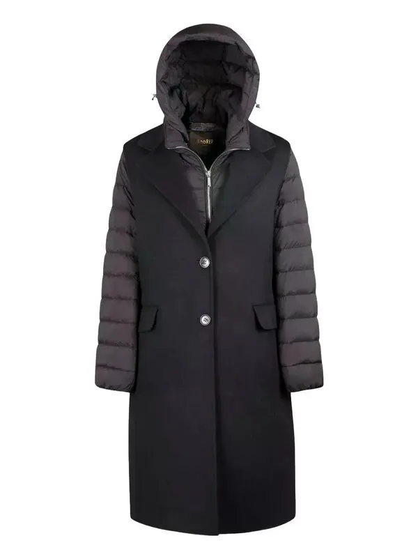 MOORER Jaya-cwx Hooded Quilted Vest-coat Set - Grey