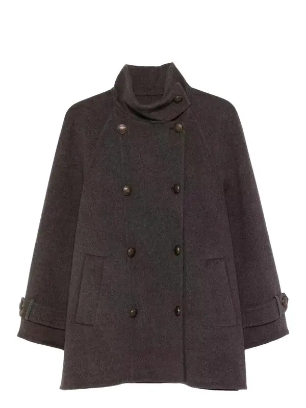 Brunello Cucinelli Double-breasted Buttoned Coat - Brown