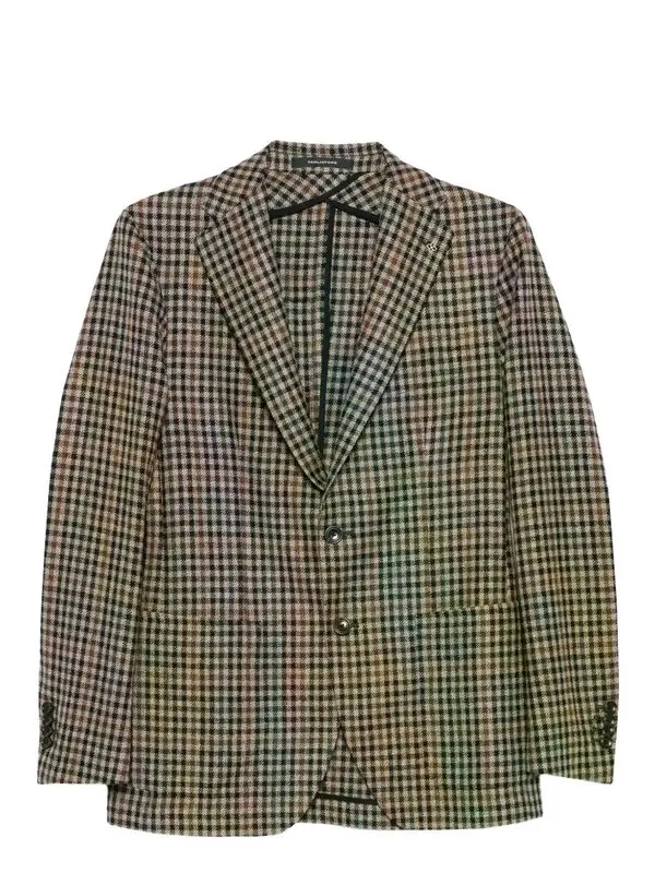 Tagliatore Gingham-check Blazer - Brown