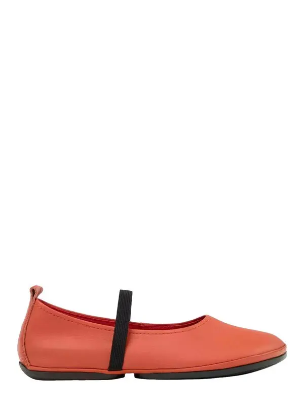 Camper Leather Ballet Flats With Elastic Band - Orange