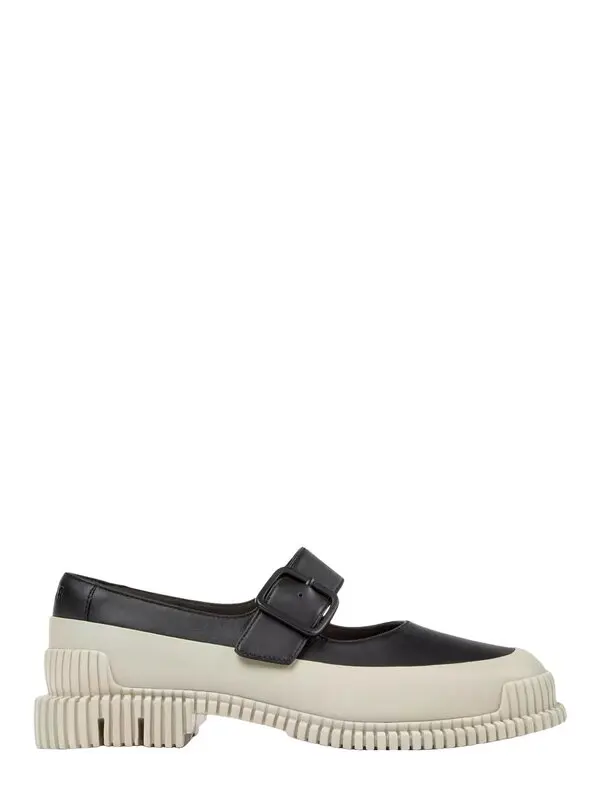 Camper Pix Buckled Leather Ballet Flats - Black