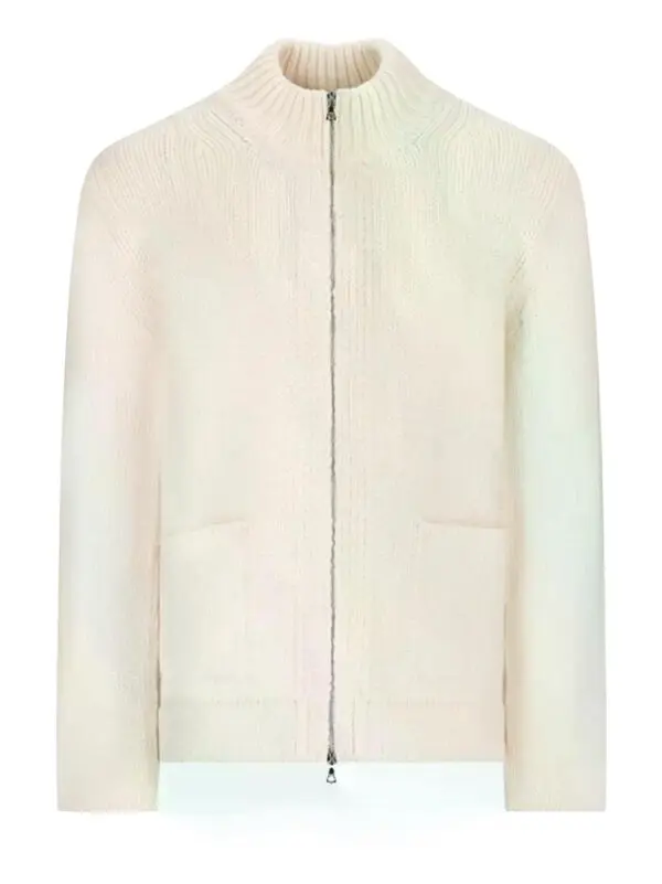 FABRIZIO DEL CARLO Zip-front Patch-pocket Cardigan - Neutrals