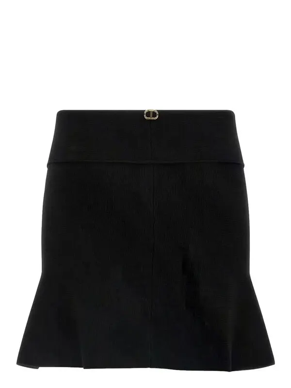 TWINSET Flared Skirt With Folded-top - Black