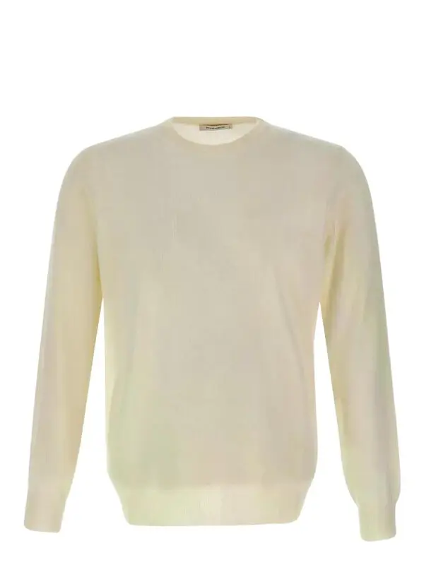 KANGRA Crew-neck Sweater With Ribbed Edges - Neutrals